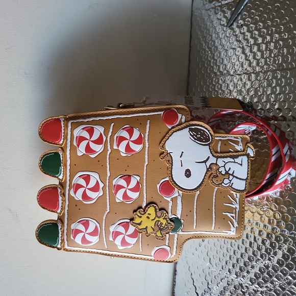 Loungefly | Bags | Loungefly Peanuts Snoopy Gingerbread House Crossbody ...